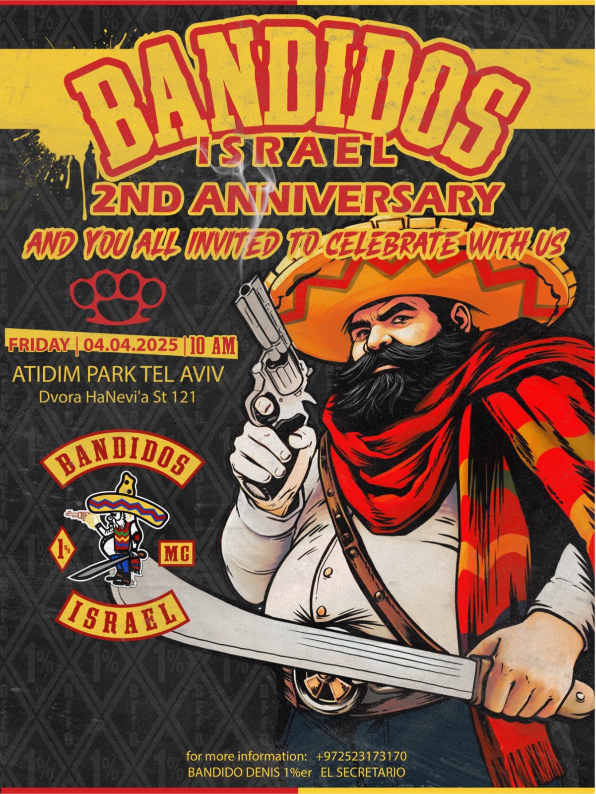 Bandidos MC Israel 2nd Birthday @ Park Atidim TelAviv | Secret Tel Aviv